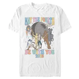 STAR WARS May The Fourth Be 2026 Short Sleeve Graphic T-shirt - White