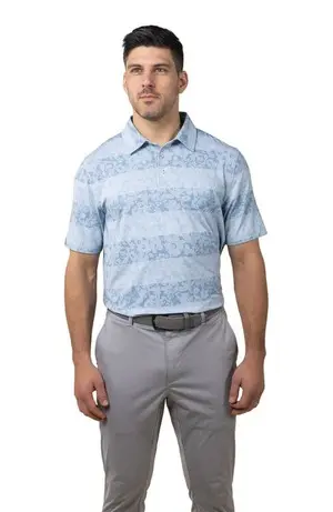 ASHWORTH GOLF Floral Rugby Polo