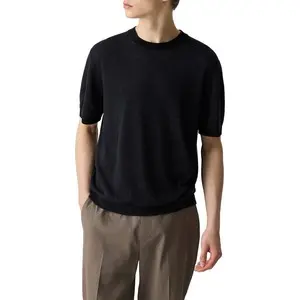 Theory Linen & Silk Crewneck Tee - Black