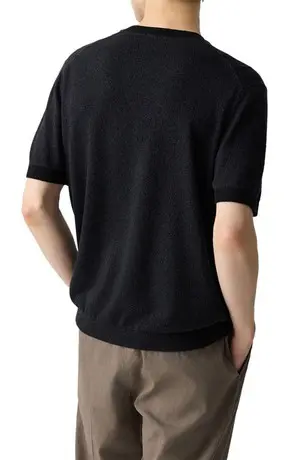 Theory Linen & Silk Crewneck Tee - Black