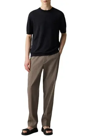 Theory Linen & Silk Crewneck Tee - Black