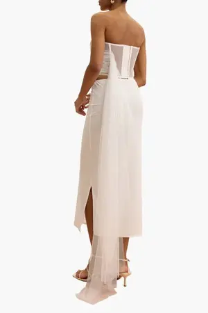 MALVA FLOREA High-waisted Column Skirt With Slit