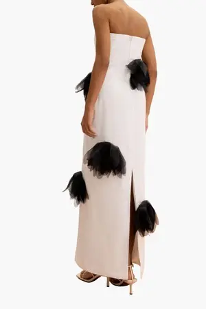 MALVA FLOREA Floral-appliqué Column Gown
