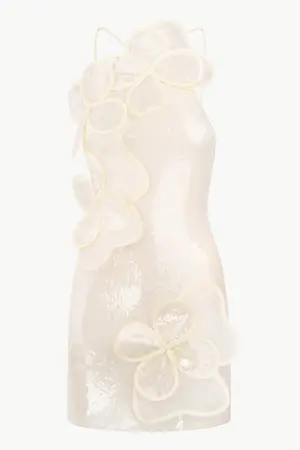 MALVA FLOREA Sequin Mini Dress With Floral Appliqués