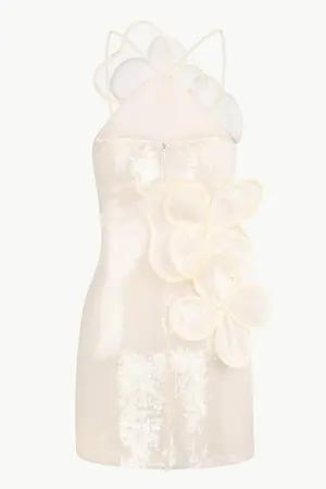 MALVA FLOREA Sequin Mini Dress With Floral Appliqués