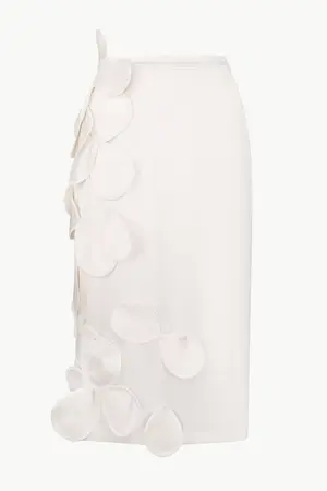 MALVA FLOREA Below-knee Bridal Skirt With Floral Appliqués - Ivory