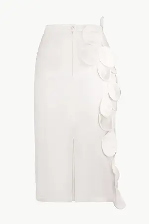 MALVA FLOREA Below-knee Bridal Skirt With Floral Appliqués