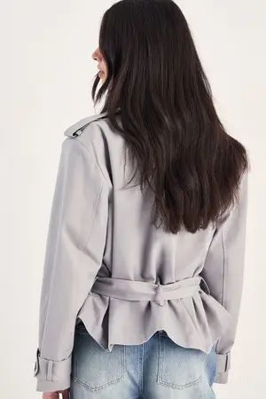 Nasty Gal Double Breasted Short Trench Coat