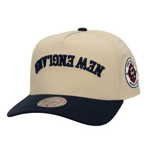 Mitchell & Ness Navy New England Revolution Upside Down Pro Pinch Snapback Hat - Cream