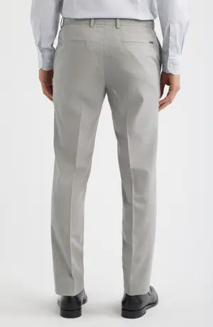 BOSS Genius Slim-fit Wool-blend Dress Pants - Open Grey