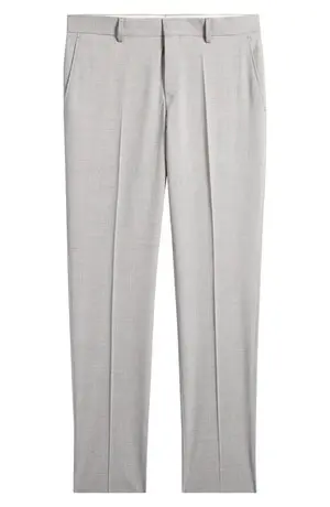 BOSS Genius Slim-fit Wool-blend Dress Pants - Open Grey