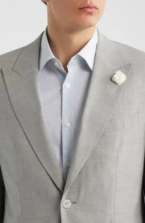 BOSS Hutson Slim-fit Sport Coat - Open Grey