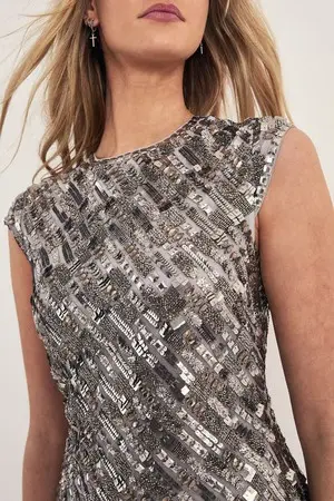 Nasty Gal Embellished Lace Up Back Mini Dress