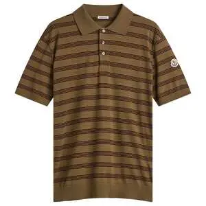 Moncler Stripe Short Sleeve Knitted Polo