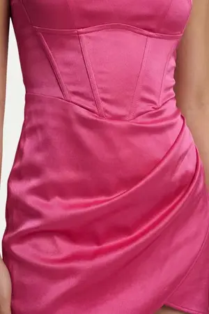 MISSPAP Panelled Bonded Satin Mini Dress