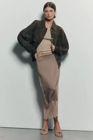 LAMARQUE Trevanna Suede Jacket - Brown