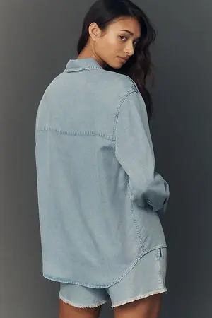 Spiritual Gangster Solstice Chambray Buttondown Shirt - Medium Denim