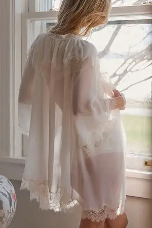 For Love & Lemons Chante Sheer Robe
