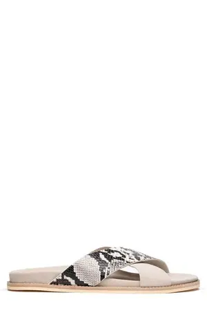 ZELLI ITALIA Rena Croc-embossed Calfskin Sandals - Grey
