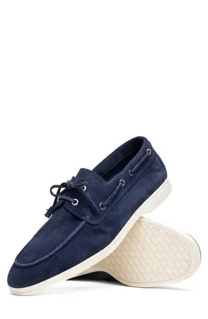 ZELLI ITALIA Venice Suede Boat Shoe - Navy