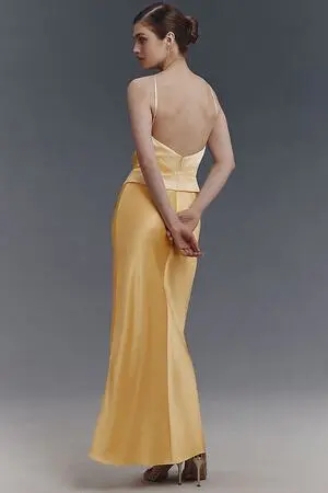 REFORMATION Jillian Silk Maxi Dress - Parmesan