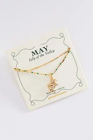 Anthropologie Birth Flower Necklaces Set Of 2 May