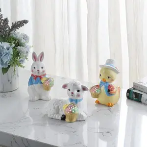 MR. COTTONTAIL Set Of 3 Mini Ceramic Figurines