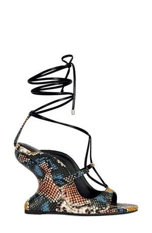 AZALEA WANG Oreana Wraparound Wedge Sandal