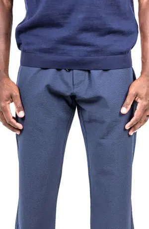 MACEOO Marthyr Tapered Leg Drawstring Pants - Blue