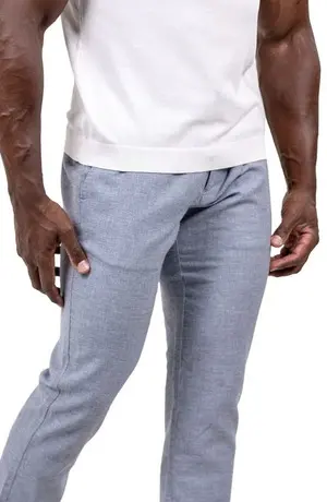 MACEOO Tapered Leg Drawstring Pants - Blue