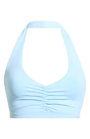 Year Of Ours Ruched Halter Sports Bra - Sky