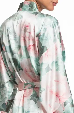 IN BLOOM BY JONQUIL Gracie Lace Trim Satin Robe