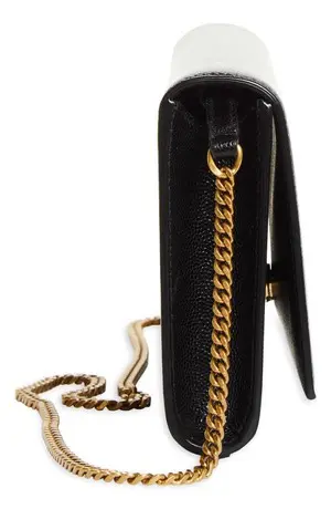 Saint Laurent Kate Leather Clutch On A Chain - Noir