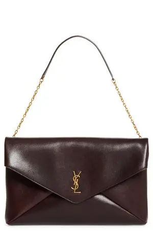 Saint Laurent Xxl Cassandre Envelope Shoulder Bag - Rouge Cabernet