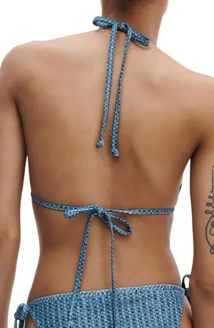 Rag & Bone Miramar Faux Denim Bikini Top - Indigo