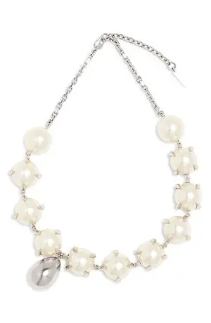 Givenchy Spiky Faux Pearl Necklace - Ivory/silver