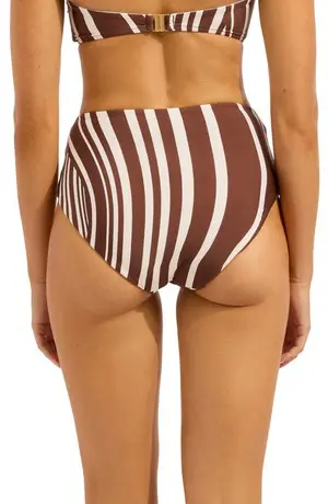 Seafolly High Waist Striped Bikini Bottom
