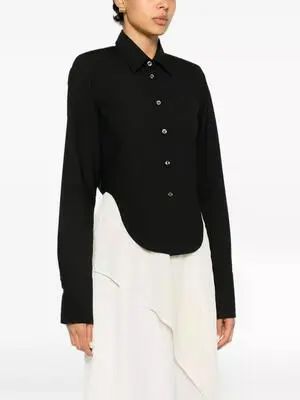 COVERT Curved-hem Shirt - Black