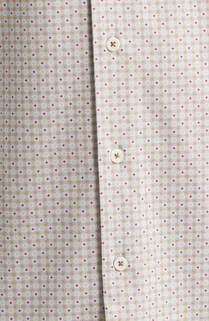 Bugatchi Miles Ooohcotton® Geo Print Short Sleeve Button-up Shirt - Sienna