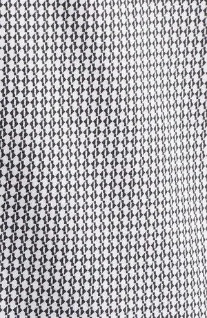 Bugatchi Miles Ooohcotton® Geo Print Short Sleeve Button-up Shirt - White