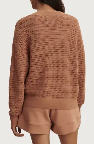 Varley Gaia Open Knit Sweater - Camel