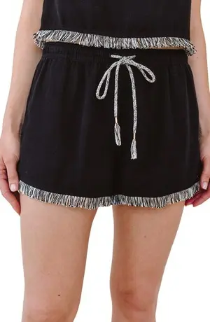 Bella Dahl Fringe Detail Drawstring Shorts