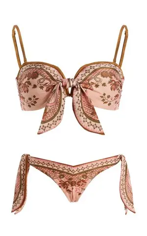 Zimmermann Aster Scarf-Detailed Bikini Multi