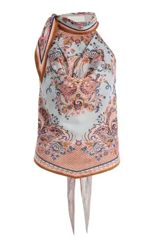 Zimmermann Aster Scarf-detailed Silk Blouse - Multi