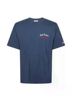 MC2 SAINT BARTH Portland Gin Tonic Beach Club-embroidered Graphic-print T-shirt - Blue