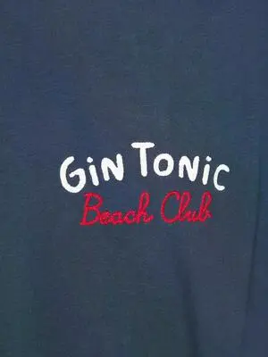 MC2 SAINT BARTH Portland Gin Tonic Beach Club-embroidered Graphic-print T-shirt - Blue