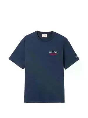 MC2 SAINT BARTH Portland Gin Tonic Beach Club-embroidered Graphic-print T-shirt - Blue