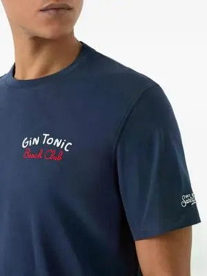 MC2 SAINT BARTH Portland T-shirt With Gin Tonic Beach Club Front/back Embroidery