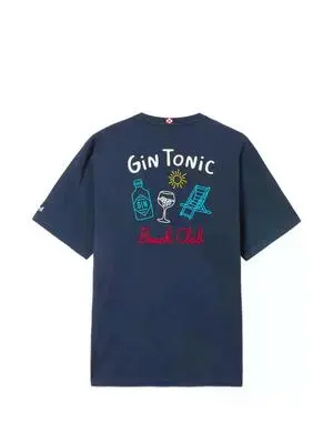 MC2 SAINT BARTH Portland T-shirt With Gin Tonic Beach Club Front/back Embroidery