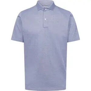 EMANUEL BERG Jacquard Texture Polo - Medium Blue
